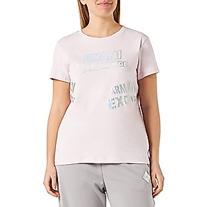 A|X ARMANI EXCHANGE Women's Crew Neck Password Print REG FIT Shirt, Illusion, X-Small