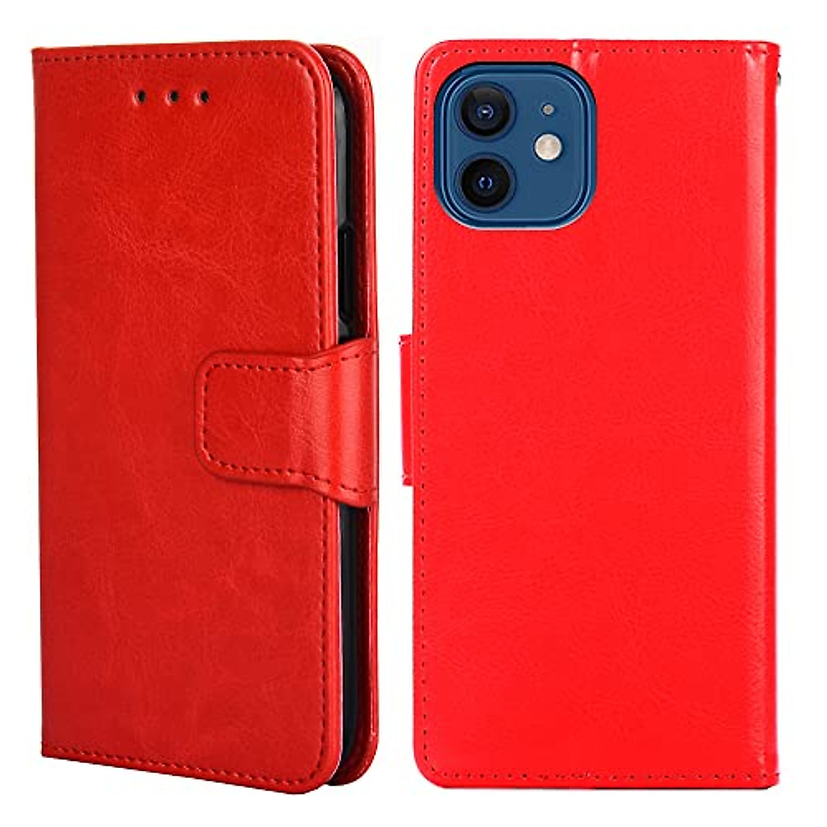 CYR-Guard Phone Cover Wallet Folio Case for Oppo Reno Reno 6 PRO 5G MEDIATEK Edition, Premium PU Leather Slim Fit Cover, 1 Photo Frame Slot, Well Fit, Red