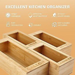 Ziplock Bag Storage Organizer For Kitchen Drawer - This Storage Dispenser for Drawer - ZipLock Bag Container Organizer in 4 Sizes, Gallon, Snack, Quart and Sandwich