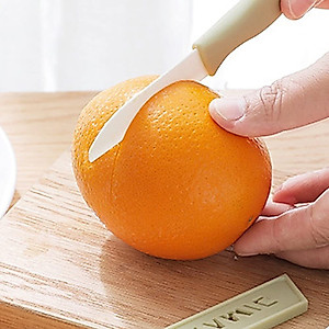 WWZJ 6 Pack Ceramic Paring Knife with Knife Cover, Lightweight Ceramic Knives, Fruit and Vegetable Small Knife (Ceramic, Green)