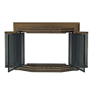 Pleasant Hearth Gavin Medium Black Fireplace Glass Door Screen