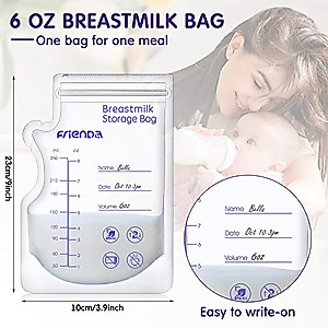 300 Count Breastmilk Storage Bags 8 oz Breast Milk Storing Bags Milk Storage Bags for Breastfeeding with Pour Spout Double Seal Self Standing Breastmilk Storing Bags