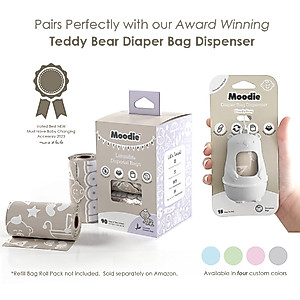 NEW Baby Disposable Diaper Bags (90 BAGS TOTAL) | LAVENDER SCENTED Diaper Bags Disposable (6 Refill Rolls 9 x 13in) | Leak Proof Diaper Trash Bags | Baby Essential Item Diaper Change on the Go…