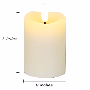 Eywamage Timer Flameless Votive Candles 2 inch x 3 inch , Flickering Small LED Pillar Candles Batteries Included, Ivory Christmas Home Decor 6 Pack with 5 hours timer