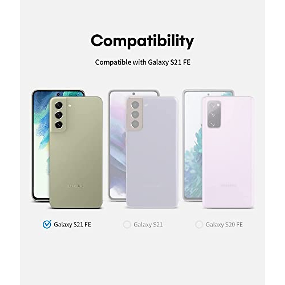 KIOMY Galaxy S21 FE Case Crystal Clear Shockproof Bumper Protective Phone Cover Hybrid Design Hard PC Back with Flexible TPU Raised Bezel & Enhanced Corners Slim Fit Skin for Samsung Galaxy S21 FE 5G