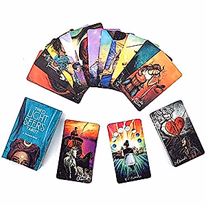 Light Seer's Oracle Tarot Cards with PDF Instructions, Family Travel Board Deck Games Guidance Divination Fate Playing 78 Cards