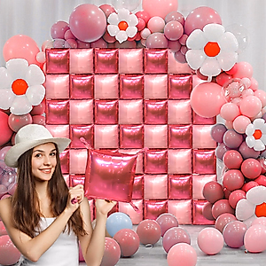 Foxrush 50PCS Pink Balloons Wall for Party Decoration,Double Side Balloon in Hot Magenta Pink Balloons Arch Kit For Anniversary Bachelorette Birthday Engagement Bridal Baby Shower Party Decorations