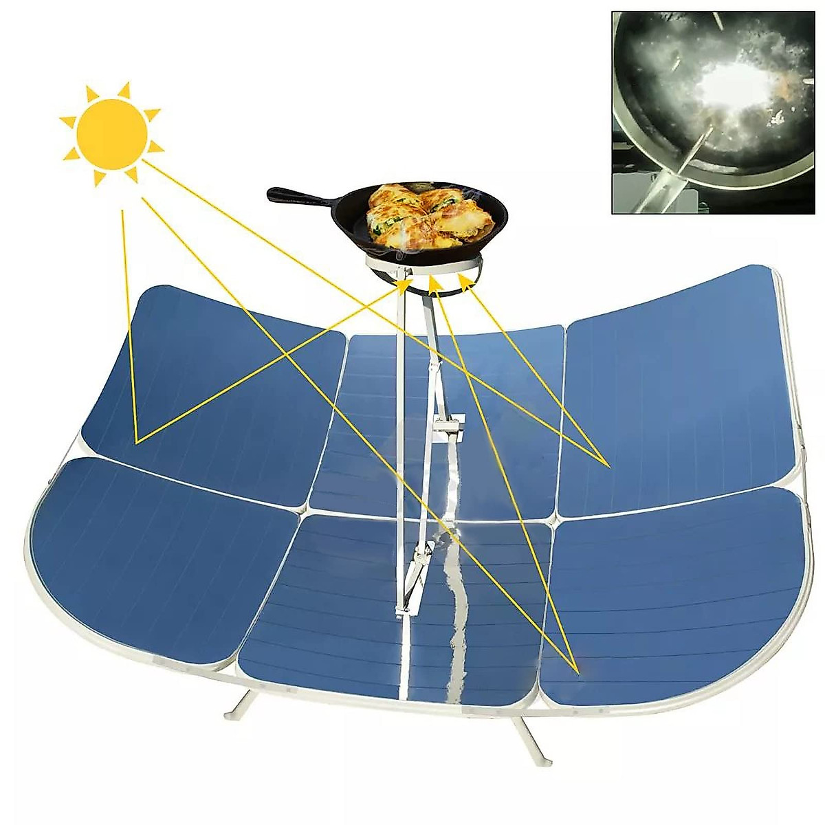 YAMO DUDO Solar Oven,Outdoor Ovens,Solar Cooker Stove Kits,2500W Portable Parabolic Solar Cooker,Concentrating Solar Cooker, 51X75 Inch RectangularFoldable Solar Cooker, Magnesia