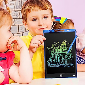 12 Pcs LCD Drawing Pad for Kids 12 Inch Doodle Board Bulk Colorful Erasable Drawing Tablet Writing Pad Reusable Electronic Toys Gifts for Girls Boys 8-10 3-10, Blue, Red, Pink