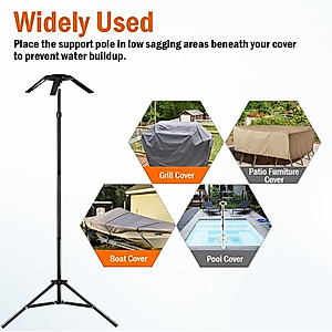iCOVER Support Pole System for Patio Furniture Cover, Adjustable Height for Grill and Patio Dining Table Set Cover, Avoid Water Accumulation (Includes Straps)
