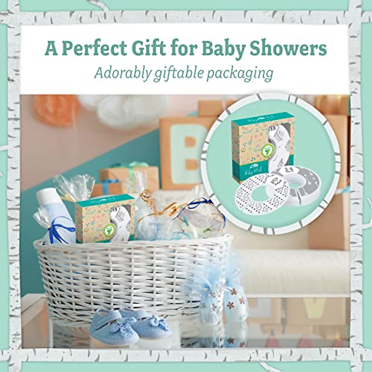 Baby Nest Designs Closet Dividers for Baby Clothes [Unisex Boho] - 7X Baby Clothing Size Age Dividers from Newborn Infant to 24 Months - Boho Baby Clothes Dividers and Nursery Closet Organizer