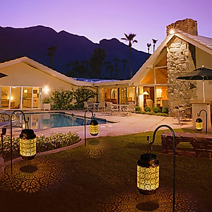 Y YUEGANG Solar Lanterns Outdoor Waterproof, Solar Hanging Lanterns Outdoor for Patio, Solar Lights for Home and Garden Decor Clearance, Solar-Powered Decorative Lanterns, 2 Pack (2021 New Version)