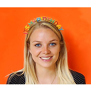 Talking Tables RAIN Rainbow 'It's My Birthday' Alloy Headband, One, Multicolor