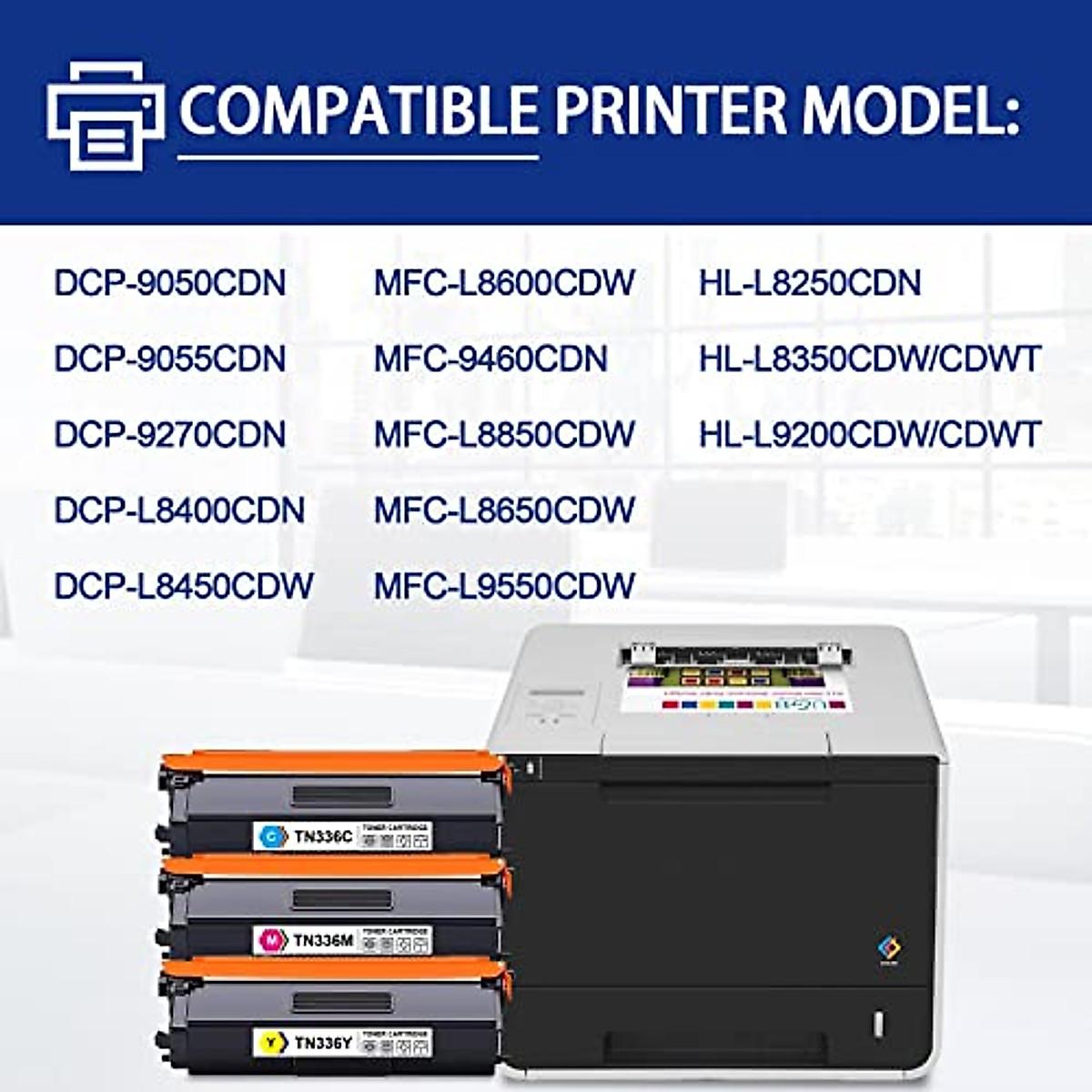 BERYINK Compatible TN336 TN-336 TN336Y TN-336Y Toner Replacement for Brother DCP-9050CDN 9055CDN 9270CDN, HL-L8350CDW/CDWT L8250CDN, MFC-9460CDN L8600CDW L8850CDW Printer (1-Pack, Yellow)