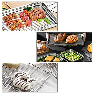 Stainless Steel Grid Wire Rack Cooling Rack Nonstick Wire Baking Rack Metal Mesh Cookie Rack Mesh Oven Rack for Cooking Drying Roasting Grilling