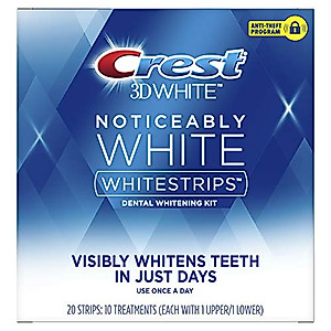 Crest 3D Whitestrips, Noticeably White, Teeth Whitening Strip Kit, 20 Strips (10 Count Pack)
