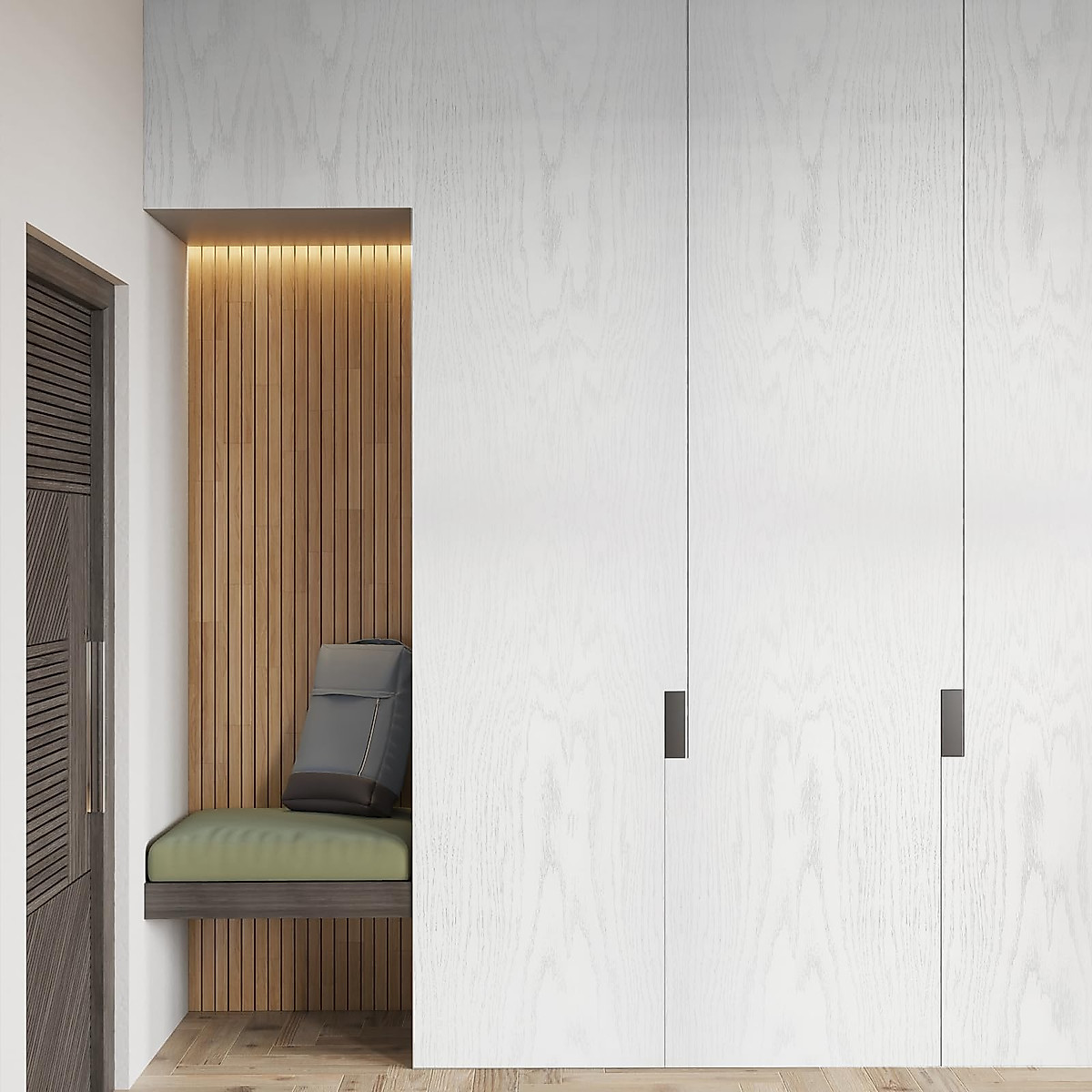 Oxdigi White Wood Grain Contact Paper 24 x 196 inches Decorative for Countertops Cabinets Shelf Liners Doors Self-Adhesive Film Peel & Stick Waterproof Removable Wallpaper