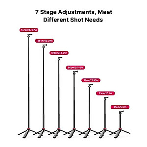 57in Selfie Stick Tripod for Gopro - ULANZI Go Quick II Extendable Tripod Stand Magnetic Suction Quick Release Vlog Accessories Handle for GoPro Hero 11 10 9 8 7 6 5/Max/DJI OSMO Action Cam