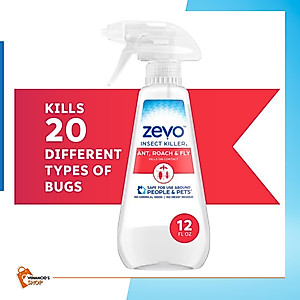Zevo Instant Action Multi-Insect gets Ride Ants, roaches and More, Indoor Outdoor Use, Bio-Selective Pet + (1) Card Protector Venancio’sSticker & Sticky Fruit Trap (Zevo 12oz - Pack of 2)
