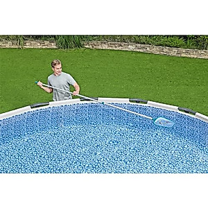 Bestway 58234 Above Ground Pool Cleaning & Maintenance Accessories Set Kit for Filter Pumps with a 530 GPH Flow Rate - Blue