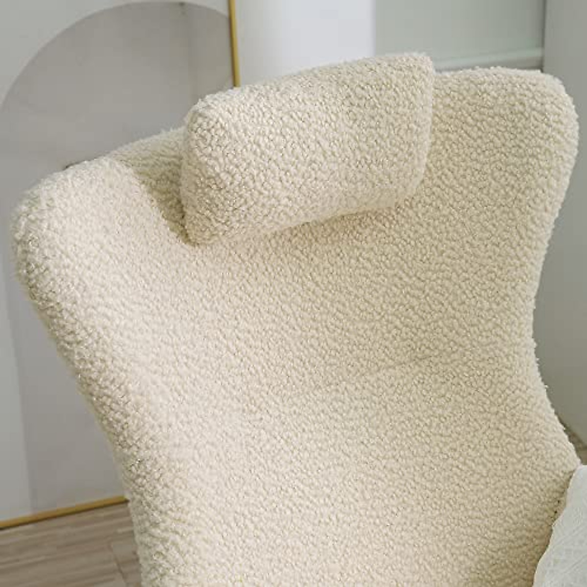 Morhome Upholstered Nursery Rocking Chair-Comfy Glider Rocker with Padded Seat, High Backrest, and Armrests for Living Room Bedroom Offices, Beige