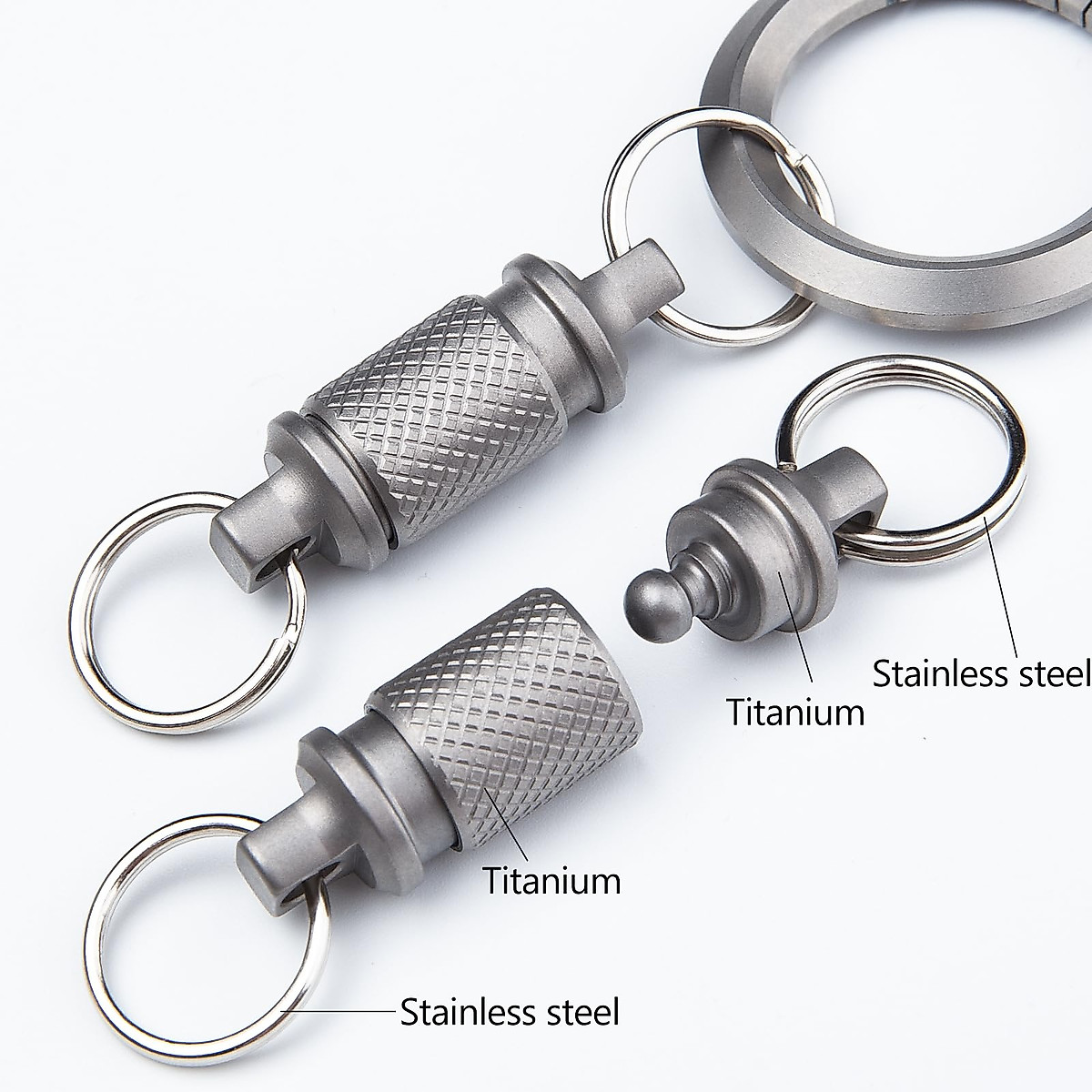 WARHERO Titanium Key Chains Clip For Car Keys Quick Release Detachable Keychain Clip Mini Pull Apart Key Rings Lightweight and Durable Design Key Organizer
