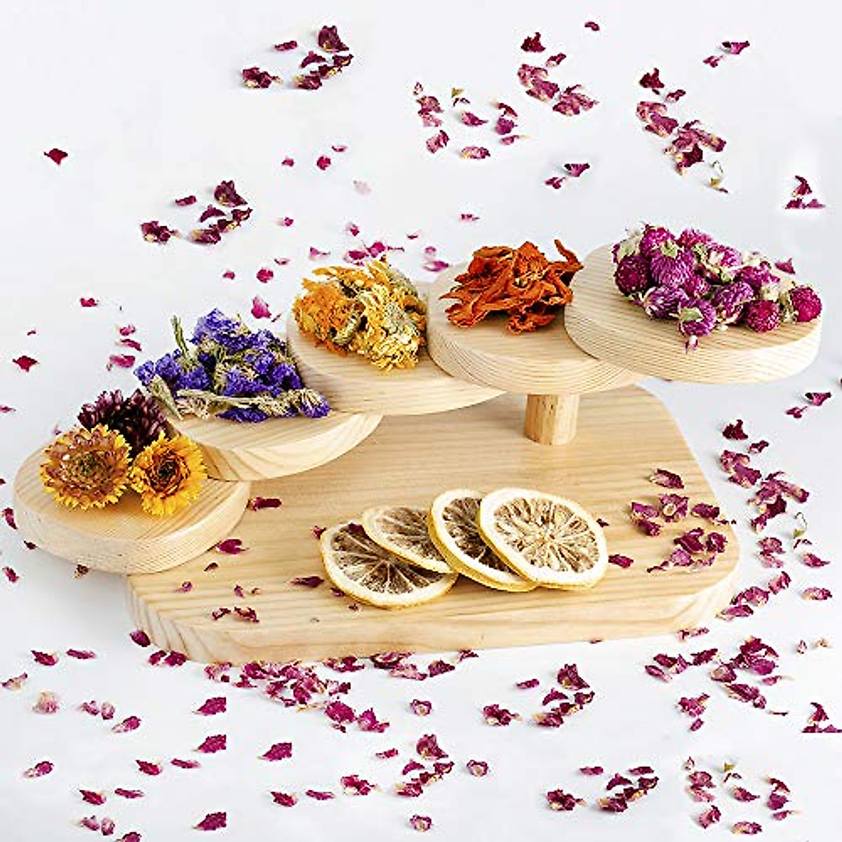 Dried Flowers, 18 Pack Natural Dried Flower Herbs Kit for Bath, Bomb, Soap, Resin, Candle Making, Include Rose Petals, Rosebuds, Lavender, Jasmine Flowers, Lily, Lemon Slice and More