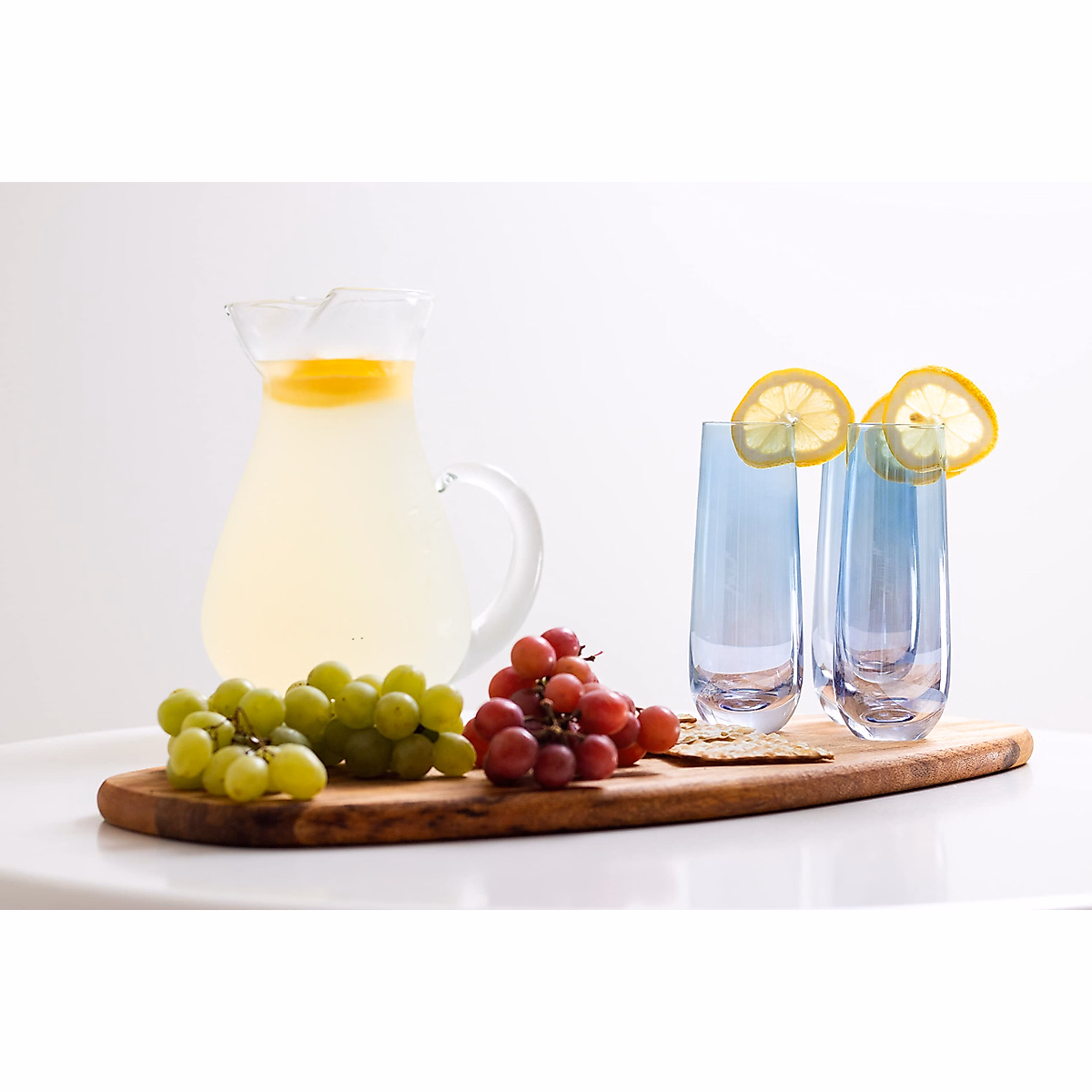 BETTR - Stemless Champagne Flute Glasses - Iridescent Blue/Indigo Bottomless Mimosa Glass - Cocktail/Wine Glassware - All-Purpose Drinkware Juice, liquor, Water Glasses with 10.5 FL oz (Set of 4)