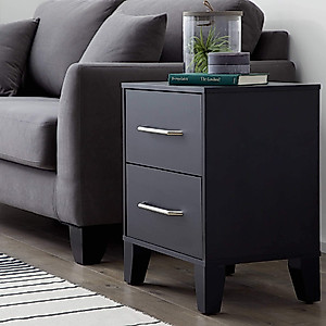 Edenbrook Bedroom-Two Drawer-Modern Design-Easy Assembly, Black Dresser