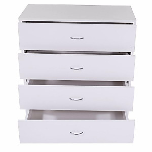 AQFilters Contemporary White 4-Drawer Bureau – Chic Storage Solution