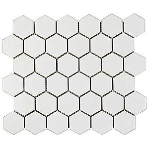 White 2" Hexagon Porcelain Mosaic Floor and Wall Backsplash Kitchen Bath