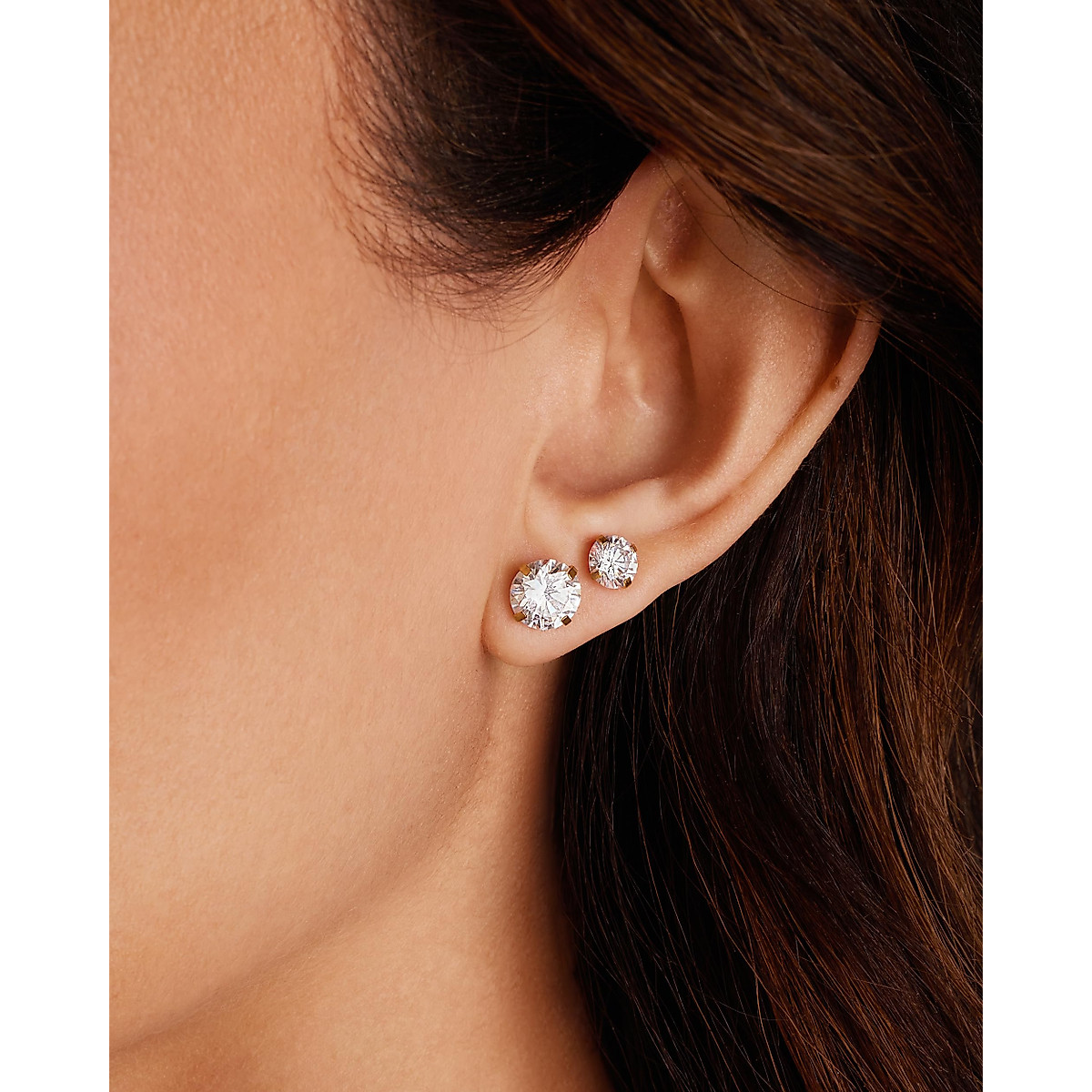 PAVOI Five Pairs Stainless Steel Stud Earrings Set for Women | Hypoallergenic 5 Earrings Pack | Premium Cubic Zirconia Studs