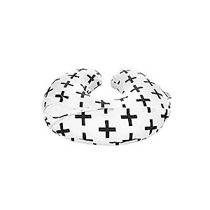 Mila Millie Premium Quality 2 Pack Nursing Pillow Covers Nordic Swiss Black & White Unisex Design Slipcovers - 100% Cotton Hypoallergenic (Black & White)