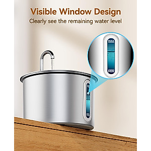 oneisall Stainless Steel Cat Water Fountain, 2L Water Fountains for Cats Indoor Dishwasher Safe with Quiet Pump and 3 Replacement Filters, Automatic Pet Water Fountain Faucet Spout Design