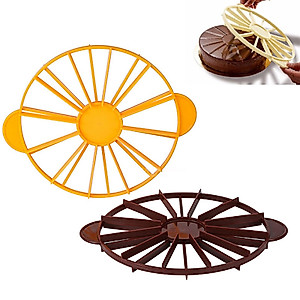 Cake Portion Marker, Cake Divider Round Cake Slice Pie Slicer Marker Round 10 or 12 Piece Cake Slice Marker Double Sided Cake Portion Marker Equal Portion Cutter Bread (Yellow, 126g (280))