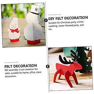 BESTOYARD 4pcs Christmas Felt Ornaments Mini Reindeer Model Christmas Tabletop Sign Christmas Felt Decor Holiday Centerpiece dseer Figurine sttue Desktop Mini Snowman Collection Elk