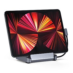 Satechi USB C Hub - iPad Pro USB C Hub - Aluminum Stand & Hub – 6-in-1 iPad Dock Foldable Stand – iPad Docking Station- iPad Hub for M2, M1 iPad Pro/iPad Air, iPad Mini 6 Gen