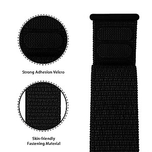 IFCASE Nylon Arm/Ankle Band for Apple Watch 41mm 40mm 38mm iWatch Series 8 7 6 5 4 3 2 SE Strap, Women Men Sport Workout Armband or Ankleband (Black)