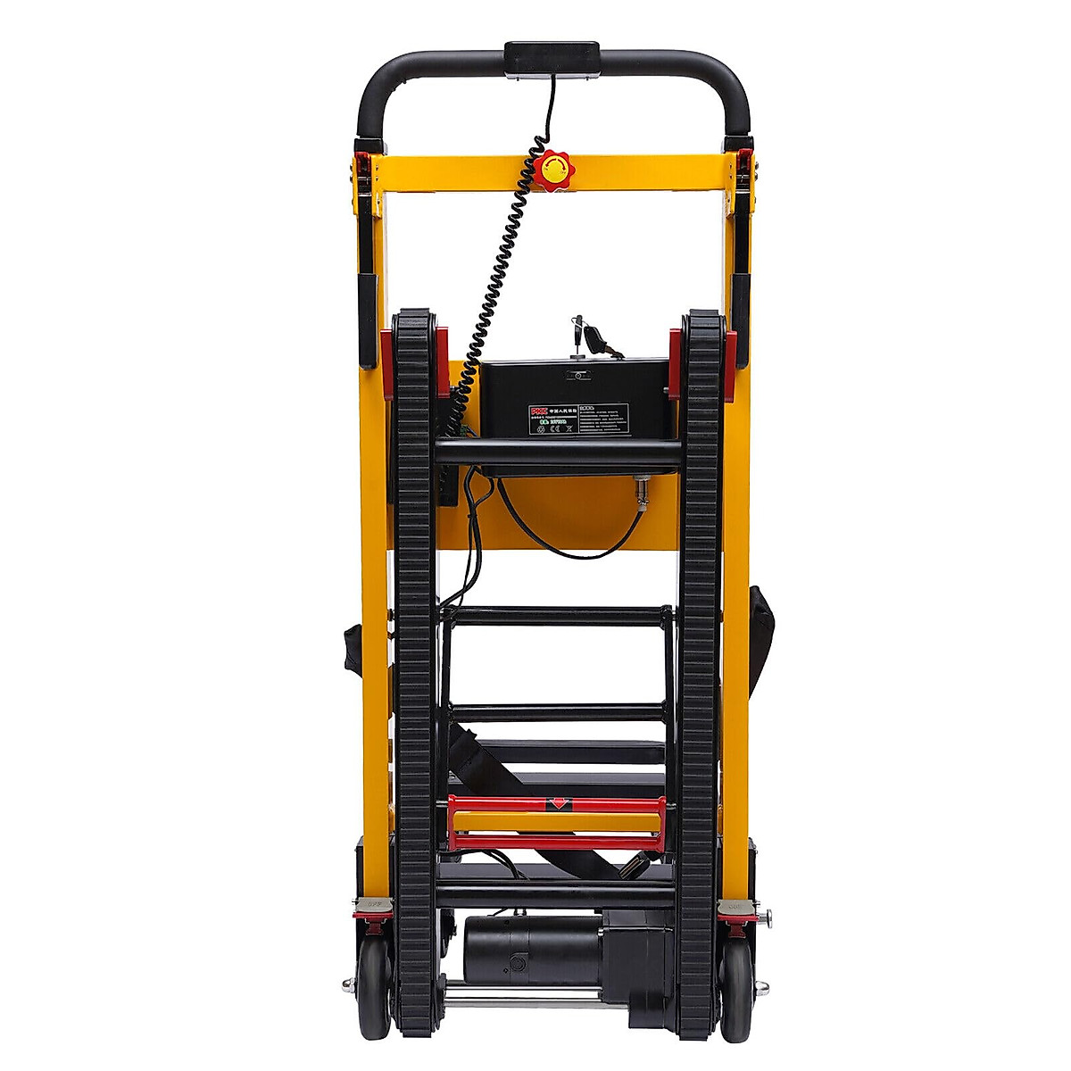 PIAOCAIYIN Electric Stair Climbing Dolly, Folding Stair Climbing Hand Truck, Stair Climbing Hand Trucks, Heavy Duty Dolly Cart w/ 6 Wheels, Warehouse Cart Dolly, 440lbs Max.Load, Adjustable Speed