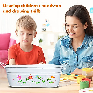 Paint & Plant Flower Kids Gardening Kit - Kids Plant Growing Kit for Girls Boys Ages 4 5 6 7 8 9 10 - STEM Arts & Crafts Kid Garden Set - Grow Your Own Zinnia, Marigold & Daisy Flowers Set
