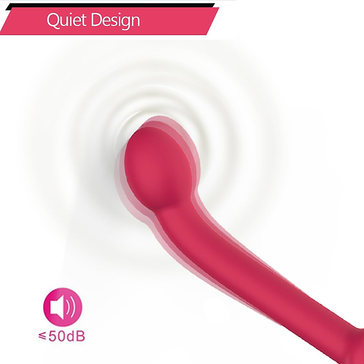 Portable High Frequency Deep Vibrating Massager Electric Rechargeable Handheld Vibrators with 10 Vibration Pleasure Personal Massage for Body Women Female Gifts (Red)