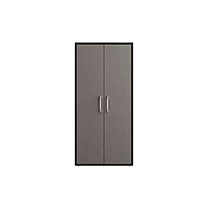 Manhattan Comfort Eiffel Garage Cabinets and Storage System, Set of 3, Matte Black and Grey