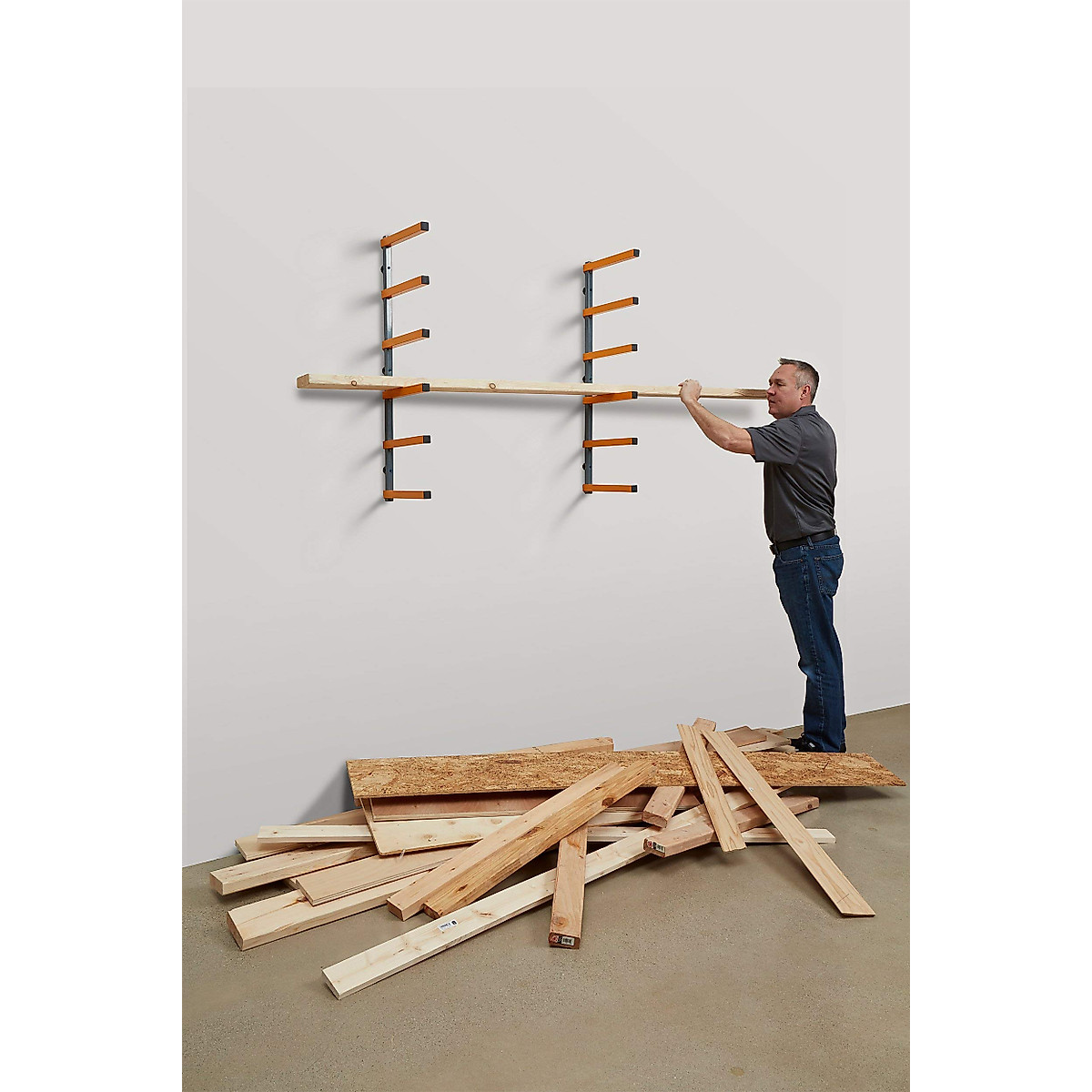 TWO BORA PBR-001 Wood Organizers & Lumber Storage Metal Racks 12 total levels