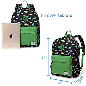 VASCHY Cute Preschool Backpack and Insulated Lunch Bag Dinosaurs Bundle