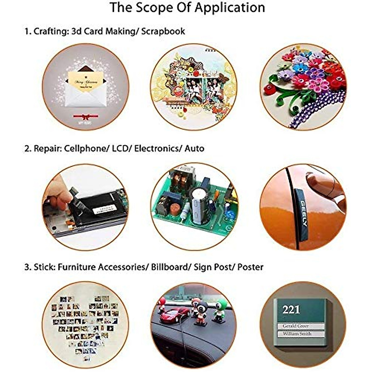 Pimoys 2mm / 3mm x 25m Double Sided Phone Repair Adhesive Tape, 2 Rolls Heat Resistant High Adhesion Transparent Acrylic Tape, LCD Screen Repair Sticker for Cell Phone Touch Screen Repair