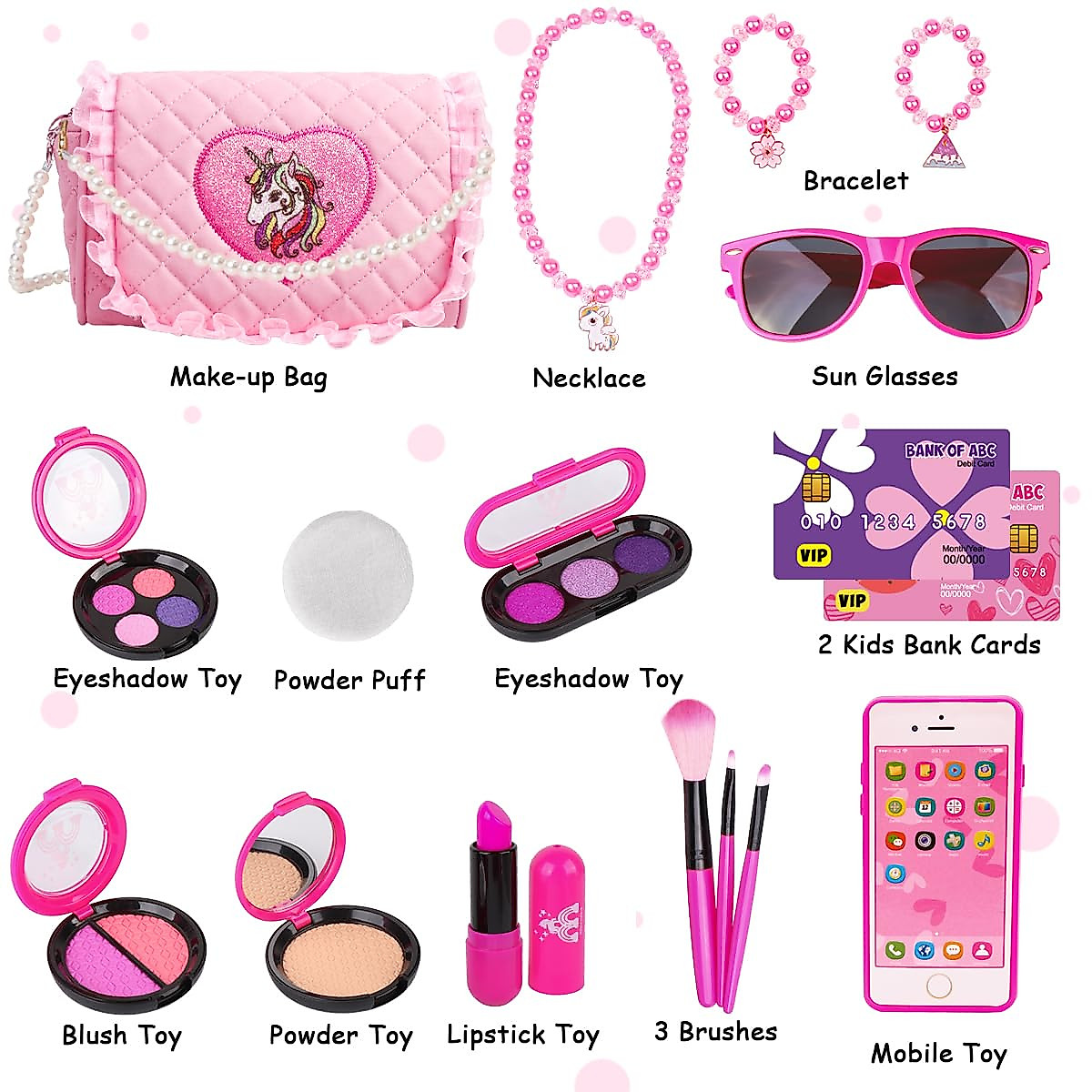 Meland Toys for Girls - Toddler Girls Gift Idea for Birthday Christmas, Pretend Makeup Kit for Girls with My First Purse Toy, Makeup for Kids Age 3-6 Year Old for Pretend Play