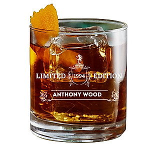 Personalized 9 oz. Round Whiskey Glass
