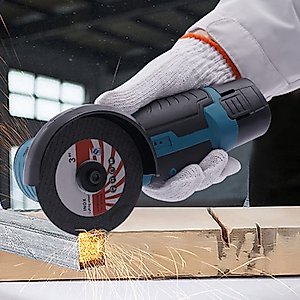 Mini Angle Grinder, Angle Grinder Tool Grinders Power Tools, Electric Metal Grinder 19500 RPM with 2pcs 12V 2000mAh Battery & 2pcs Discs, Non-Slip Handle for Metal, Wood