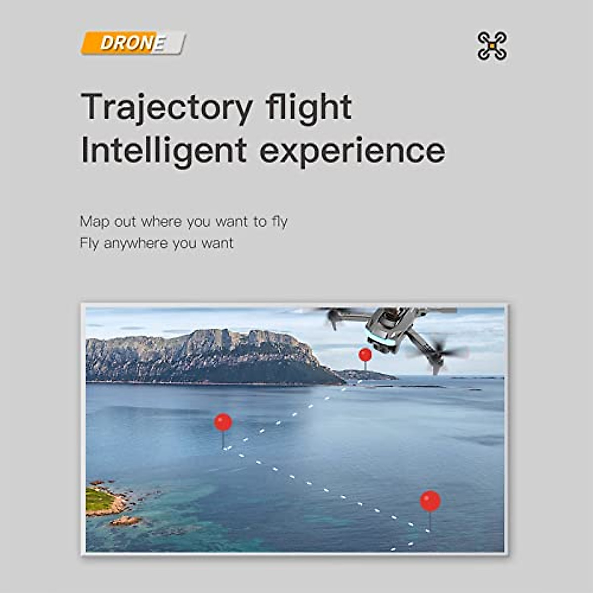 Drone with Camera for Adults Kids - Drone with 4k HD Fpv Camera Remote Control Toys Gifts for Boys Girls with Altitude Hold Headless Mode One Key Start Speed (Gray)