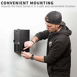 VIVO Steel Wall Mount Bracket Designed for Xbox Series X Gaming Console, Horizontal and Vertical Display, Open Design, Black, Mount-XSXU1